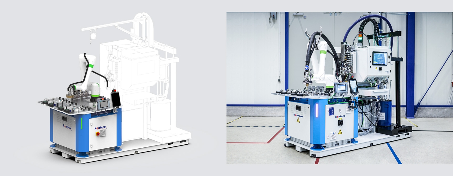 Mobile Mensch-Roboter-Kollaboration Flexible Klebezelle - konteca engineering